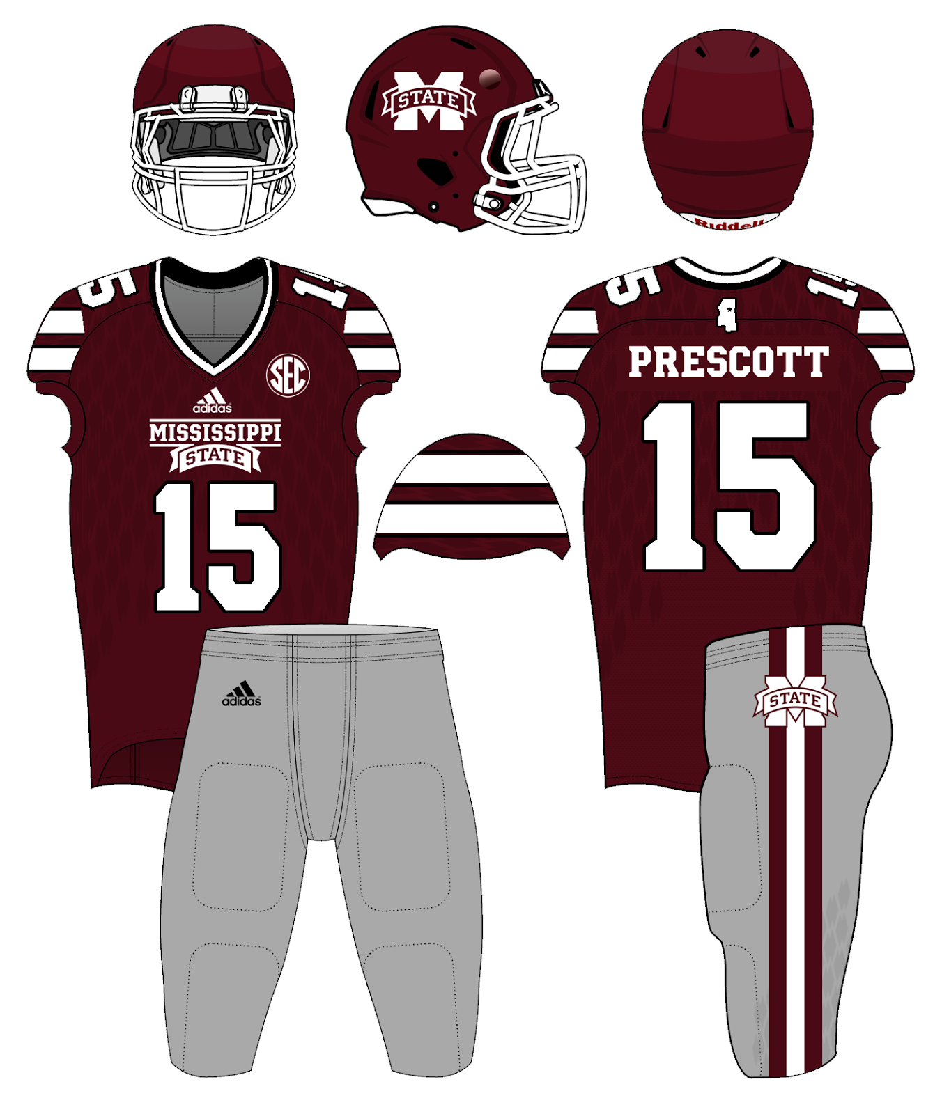 Mississippi St. Football Uniform Tracker: MSU Football Uniform History ...
