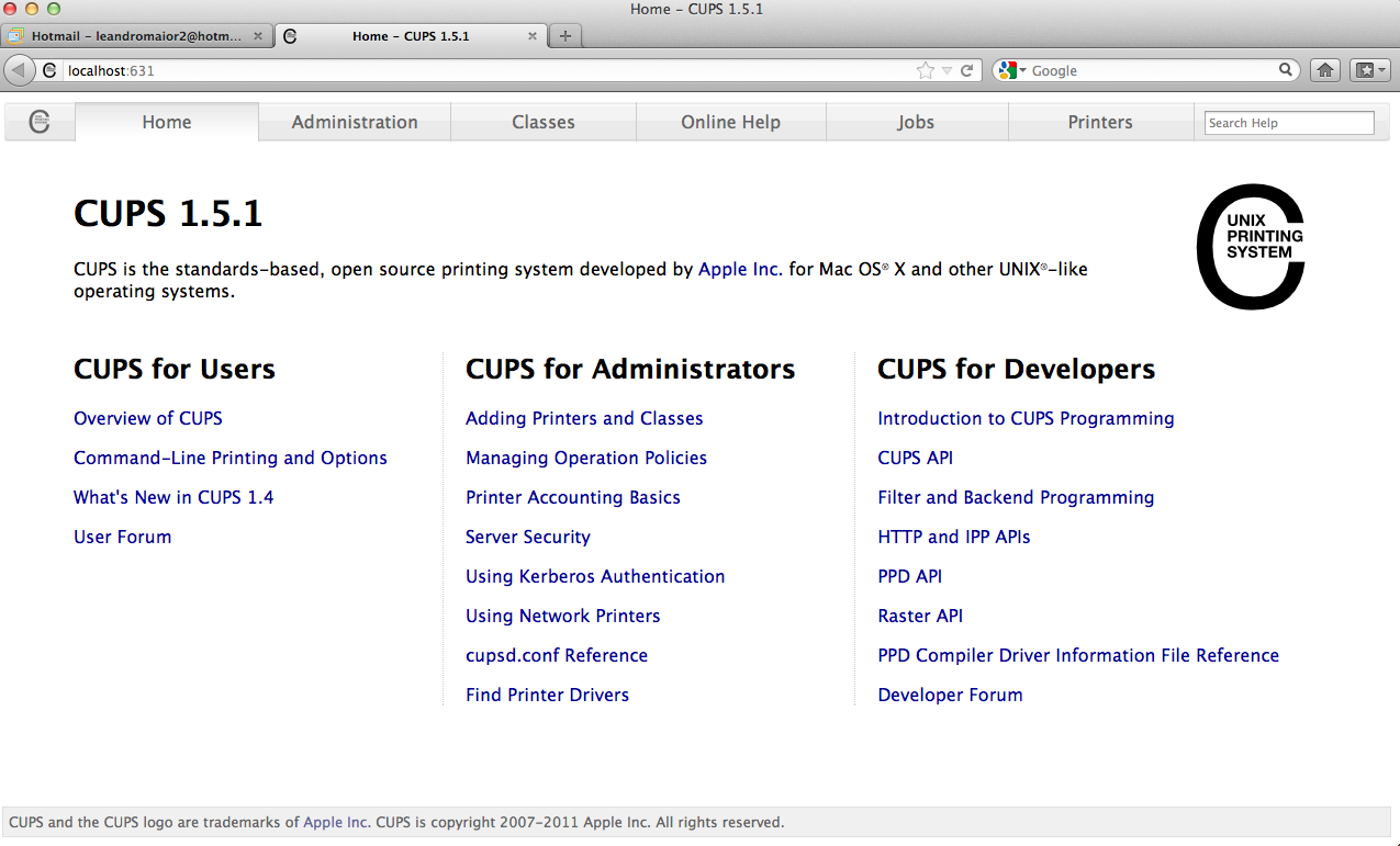 Bom Jardim - Tecnologia: CUPS - Common UNIX Printing System