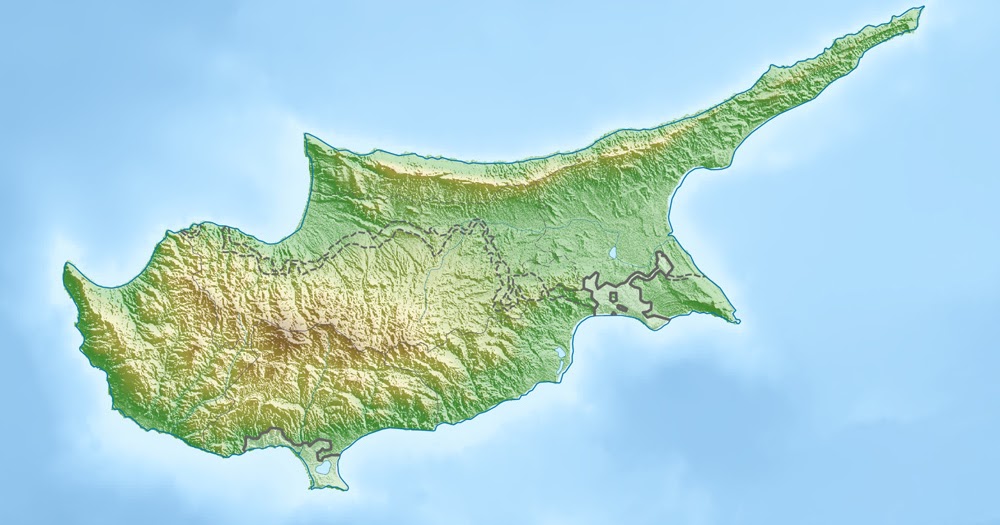 Dilsiz Kıbrıs Fiziki Haritası - Coğrafya Haritaları