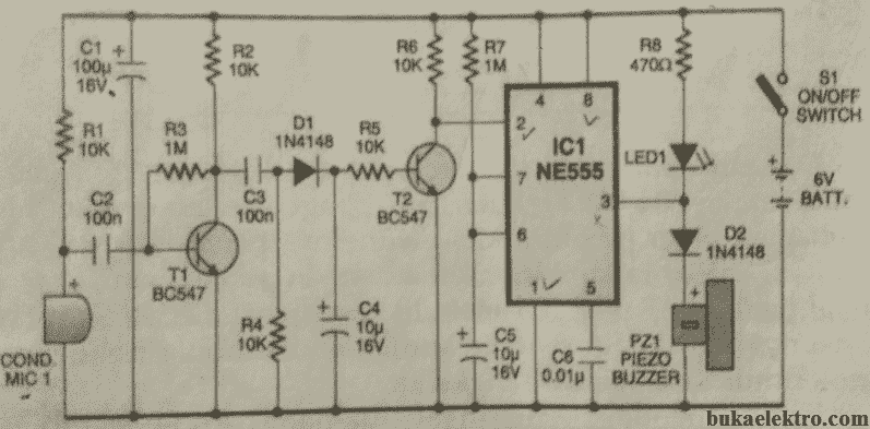 Rangkaian Alarm Dengan Sensor Suara - Buka Elektro