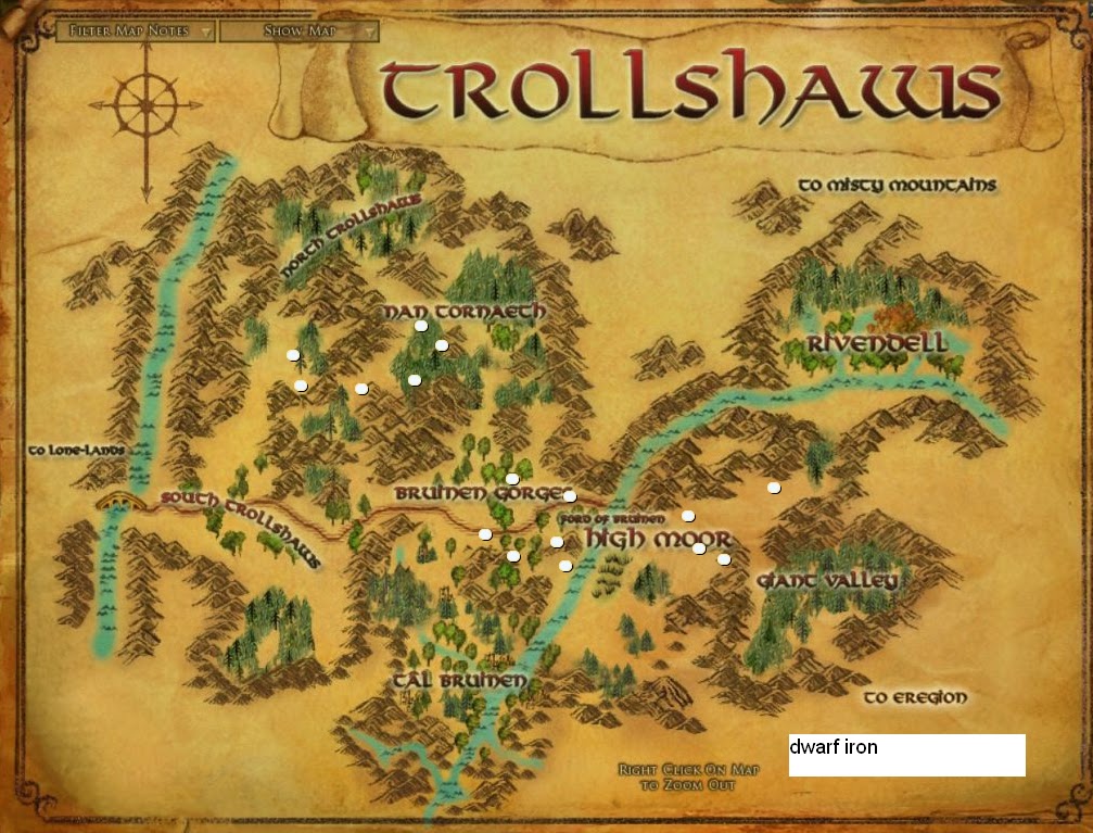 Wonderful Places in LOTRO's Middle Earth: Ore in Lotro, and where to ...