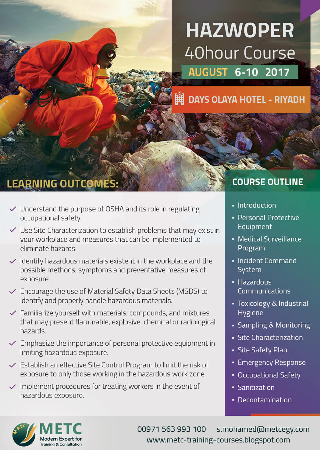 HAZWOPER 40 hour Course | 2017 Riyadh - دورات تدريبية احترافية فى جميع ...