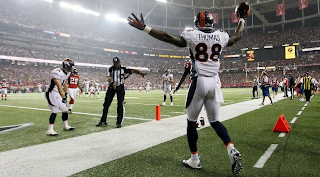 2012 NFL Week 2: Broncos WR Demaryius Thomas Scores Amazing Tip-Toe Touchdown Versus Falcons ...