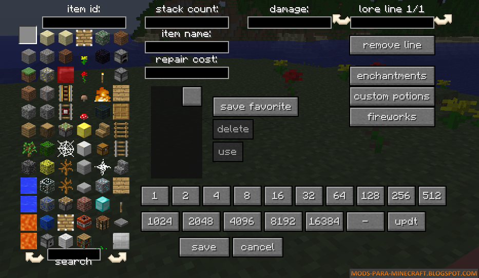 minecraft: All U Want Inventory Edit Mod para Minecraft 1.7.2/1.7.10