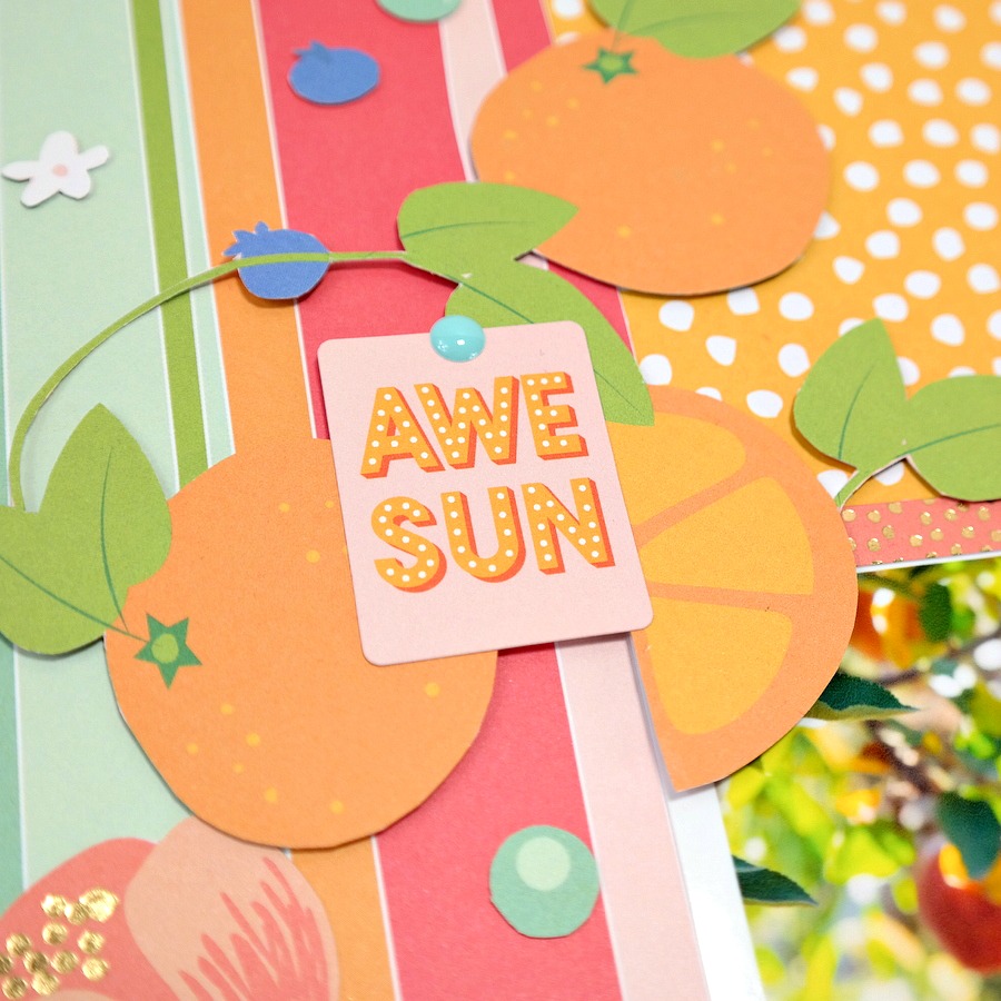 Tutti Frutti Summer Scrapbook Layout - Creative Embellishments