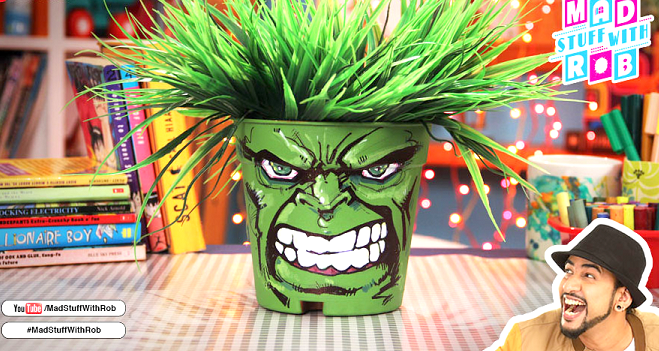 How to Make your Own Superhero - The Hulk Head Plant Holder - Momscribe