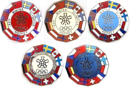 Olympic Hockey Pins: 1988 Calgary Hockey Pins - The Circles of Flags