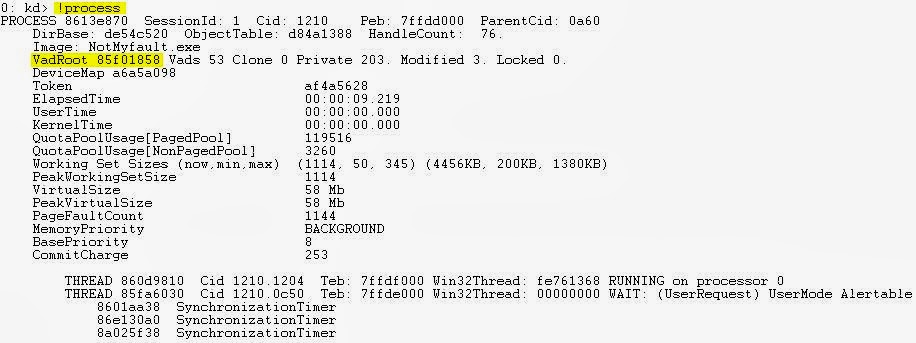 BSODTutorials: Virtual Address Descriptors (VADs) - !vad
