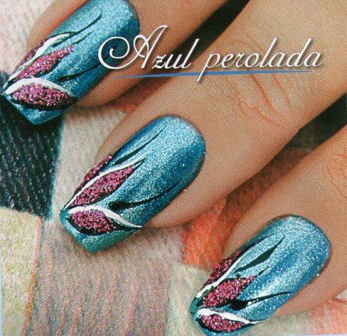 Manicure azul perlado ~ Belleza y Peinados