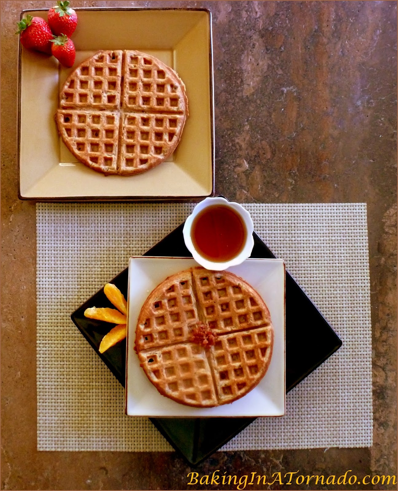 Baking in a Tornado: Coffee and Bacon Wake Up Waffles for Waffle Week