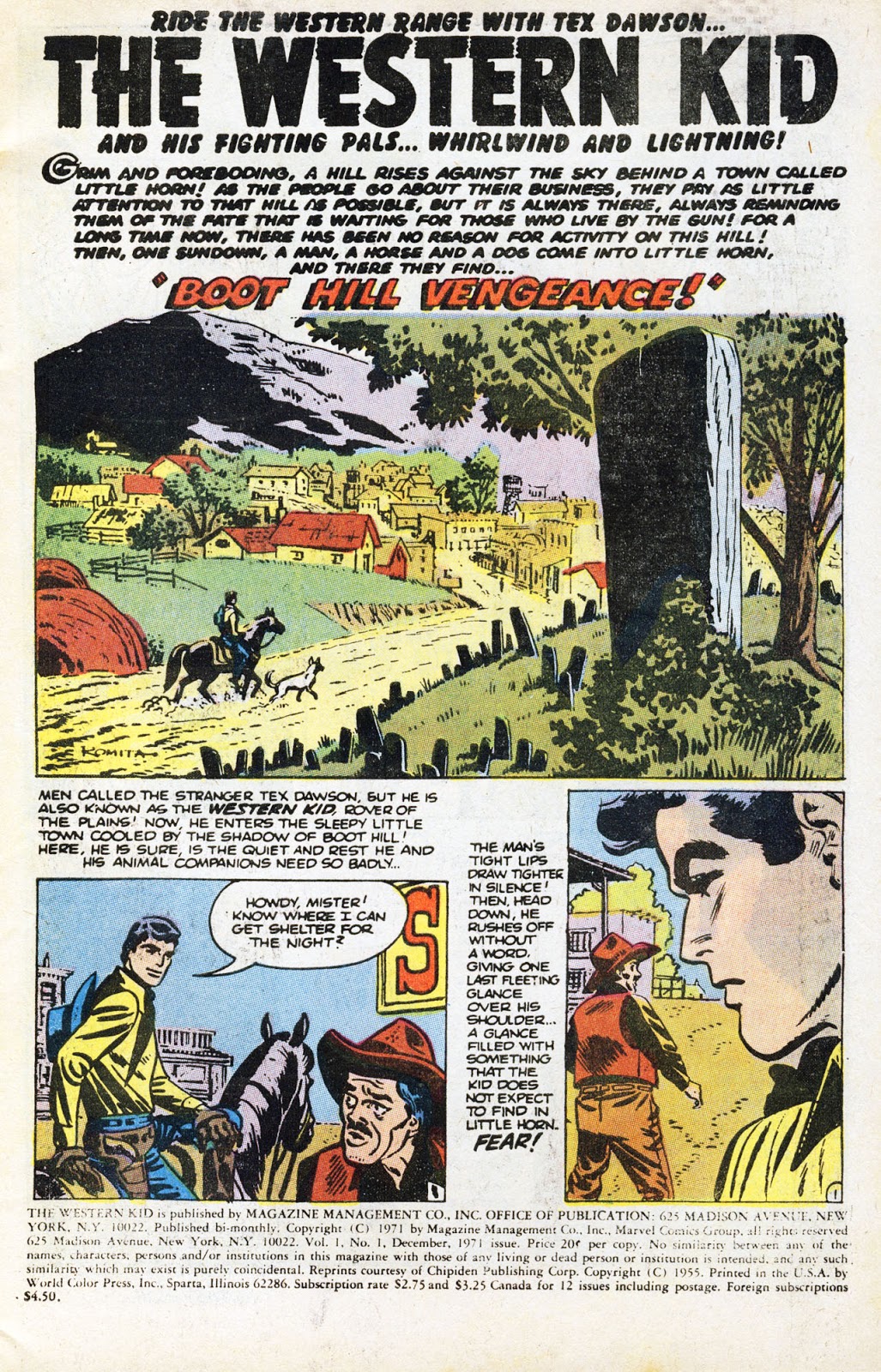 Old-fashioned Comics: The Western Kid (#01–#05)- Marvel, 1971-1973 ...