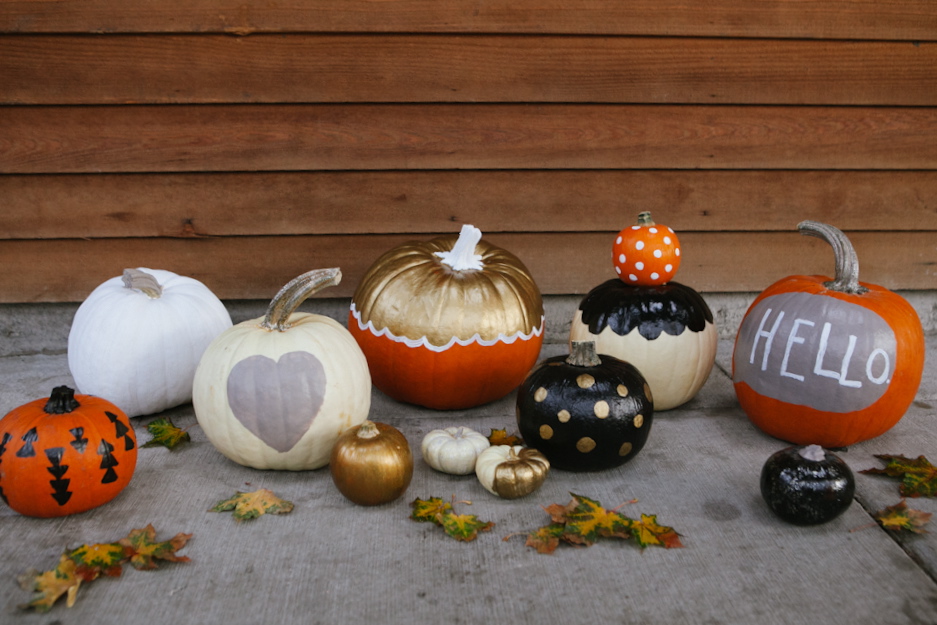 cue the confetti: pretty painted pumpkins