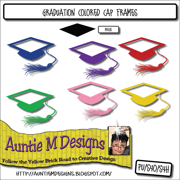 Auntie M Designs: Graduation Colored Cap Frames