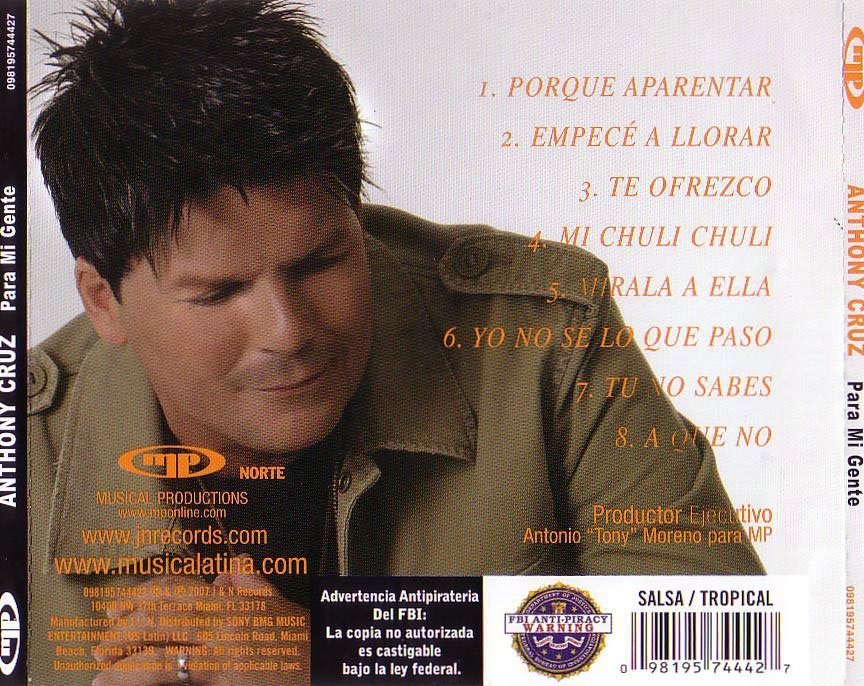 Salsa Status : Anthony Cruz - 2007 Para Mi Gente