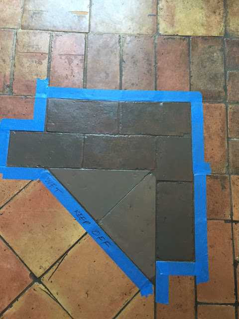 BEFORE AND AFTER STAINING SALTILLO TILE - design indulgence