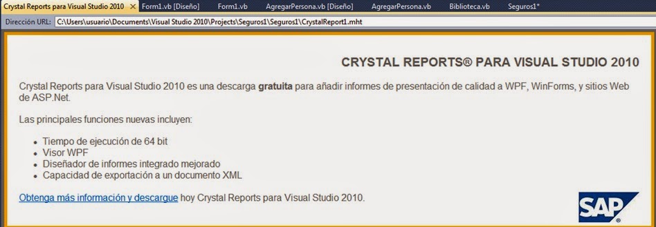 Blog de Sistemas Informáticos: Instalación de Crystal Report