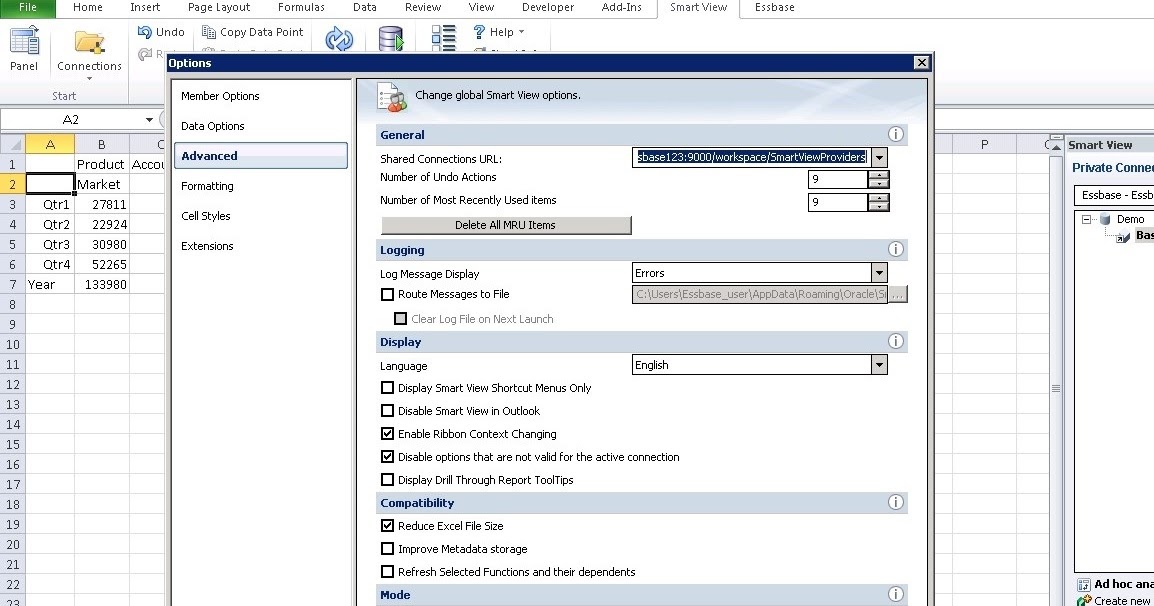Oracle BI Practice: How to Enable Essbase menu in Excel (Essbase 11.1.2.2)