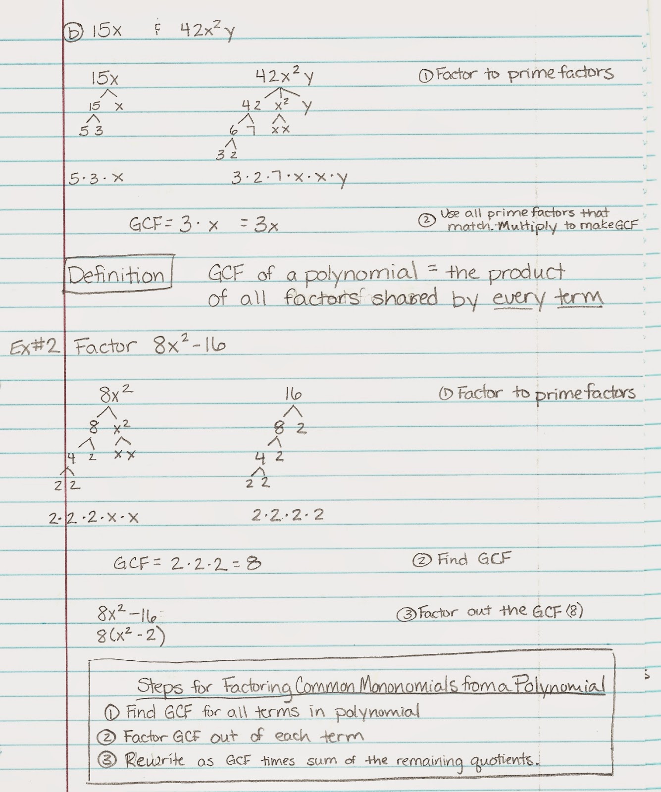Algebra Alerts Algebra 1 And 2 Algebra 1 Lesson 10 2 Notes And Hw