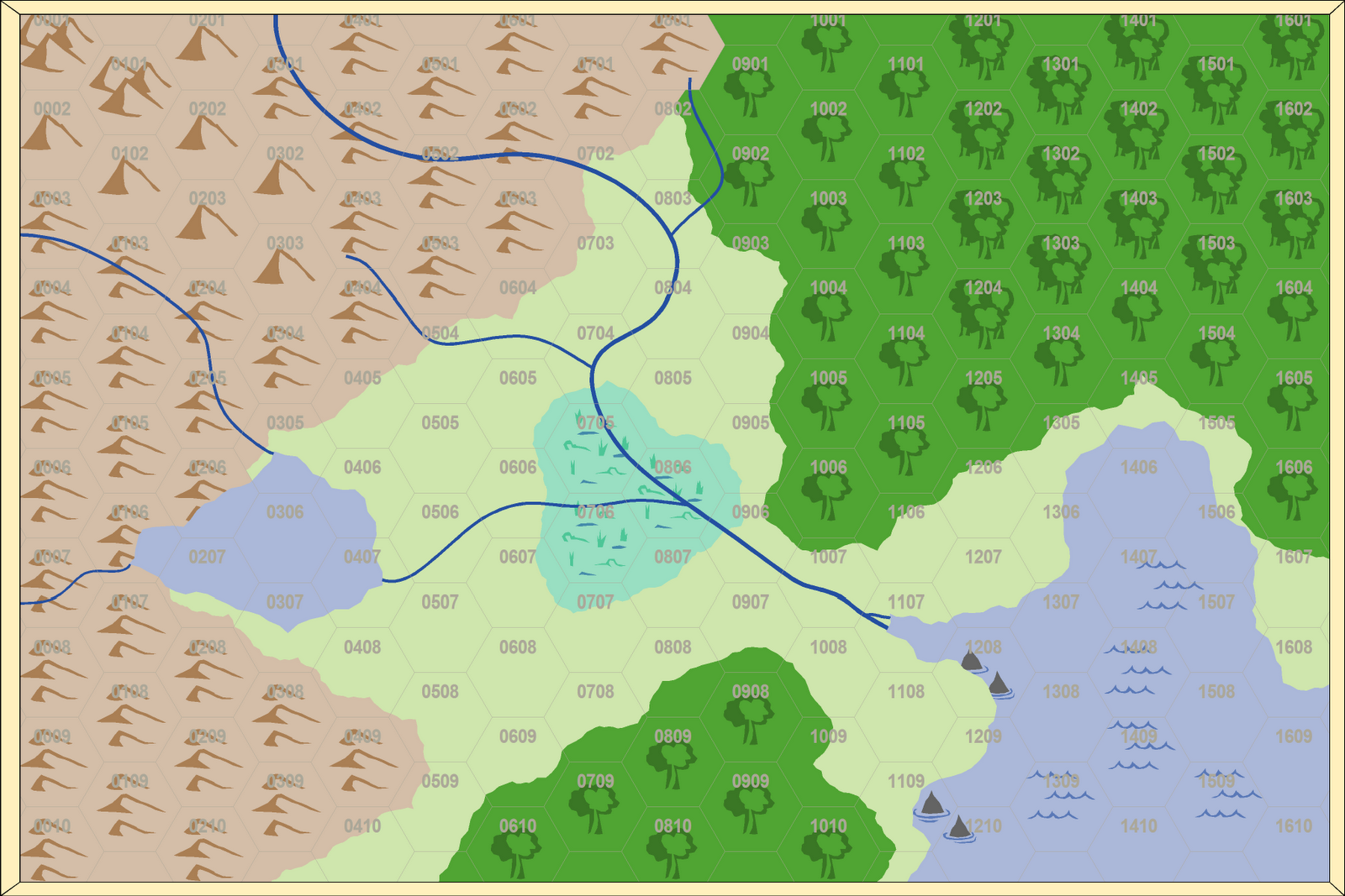 Dagger Run: Hex Crawl Map