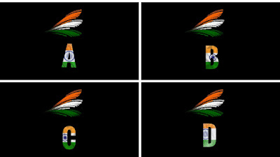 Indian Flag With Alphabet