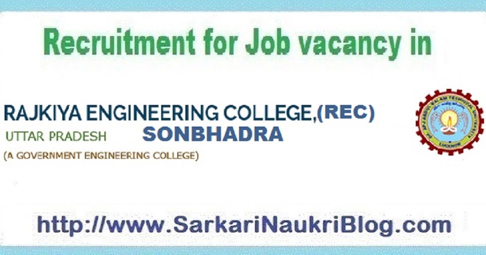 REC Sonbhadra Faculty and Non-Teaching vacancy 2017