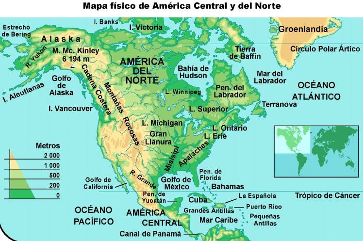 Con los ojos en América: Relieve de América