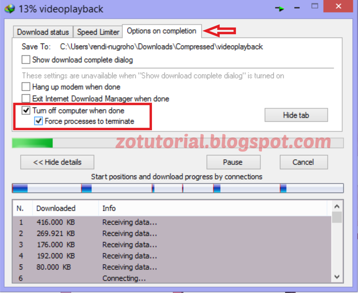 Agar Komputer Shutdown Otomatis Setelah Download (IDM) Selesai - zotutorial