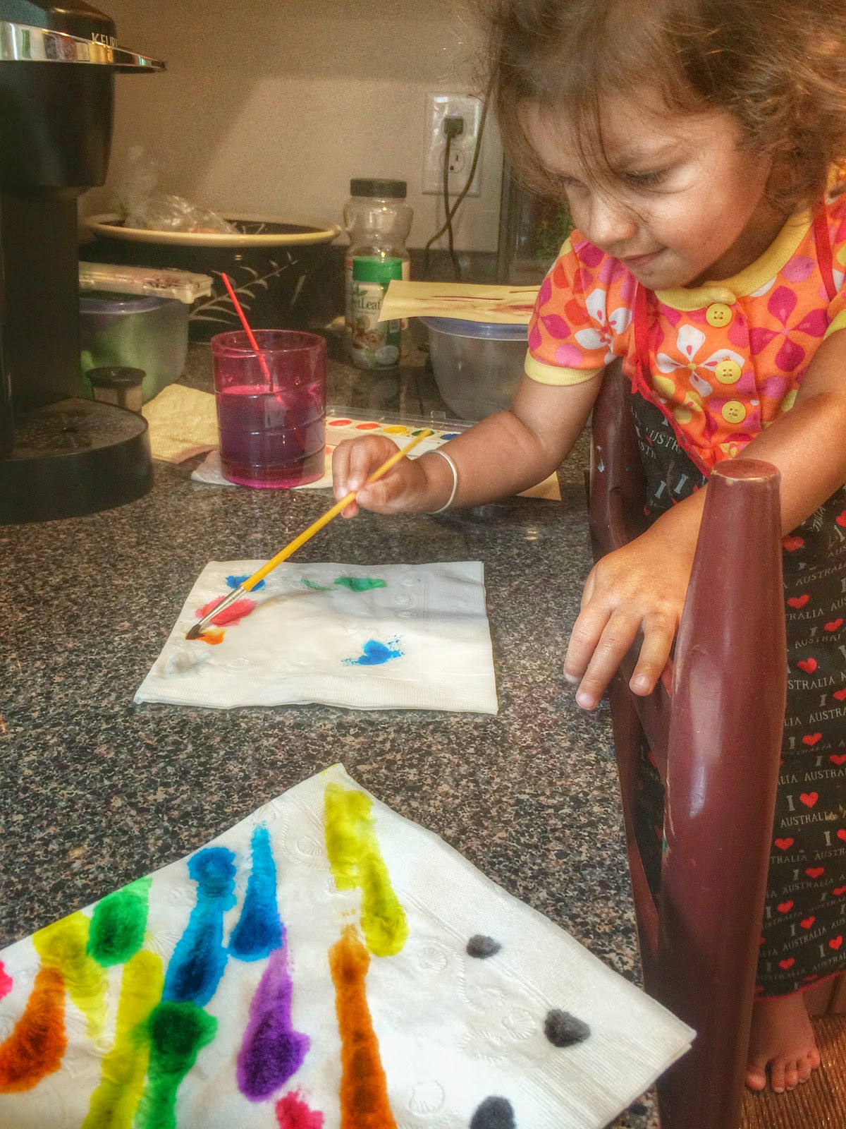 Our Beautifully Messy House : Tie-Dye Napkin Painting