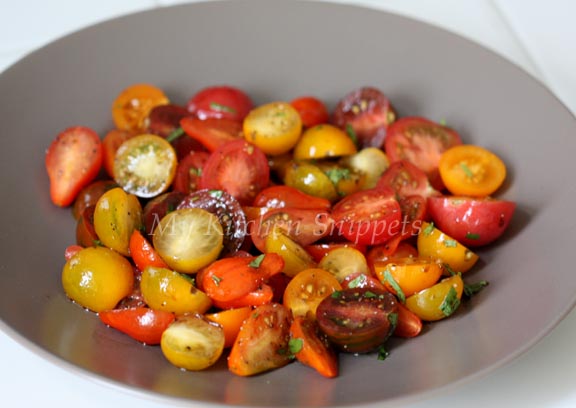 My Kitchen Snippets: Baby Heirloom Tomato Salad