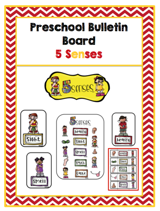 Preschool Bulletin Board 5-Senses ~ Preschool Printables