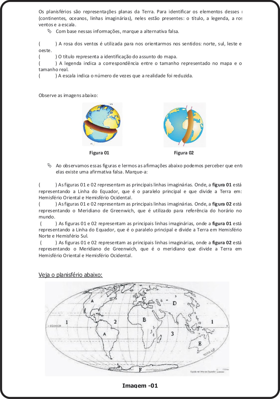 Atividades Globo Terrestre 5 Ano - EDUCA