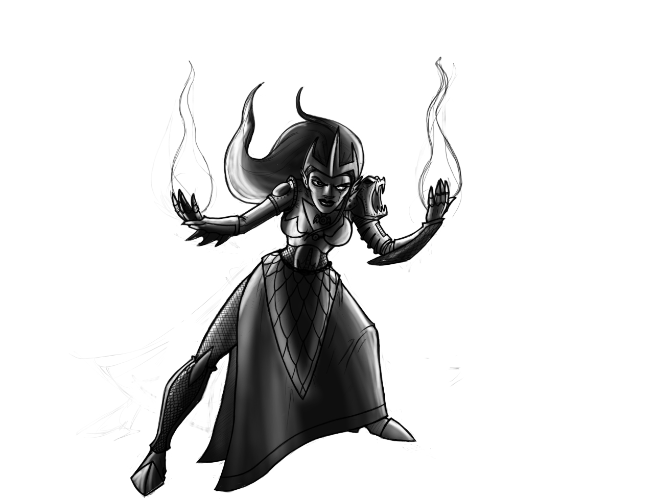 . Animation and sketching madness! .: Fey Queen (Shading)