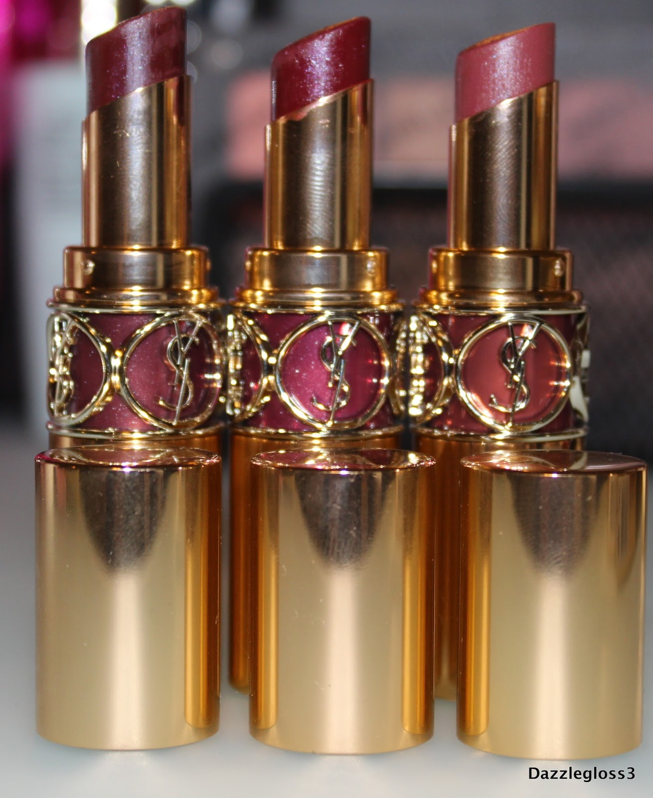 Dazzlegloss3: YSL Rouge Volupte Shine Swatches