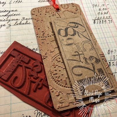 Blank Page Muse Blog: Number Collage Stamped & Embossed Bookmark