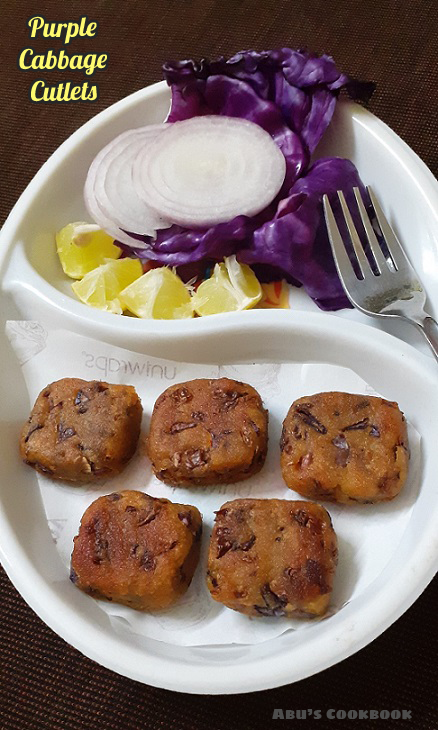 Purple Cabbage Cutlets | Mini cabbage tikkis | Cabbage cutlet squares ...
