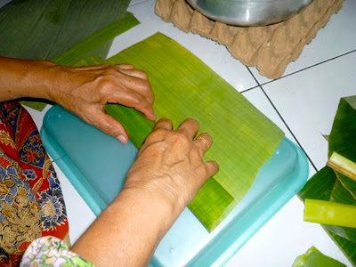 The making of Burasak, a Bugis traditional food.