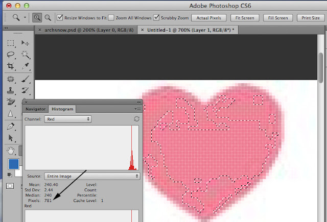 Leona's Photoshop Blog Spot: How to count pixels of a specific color
