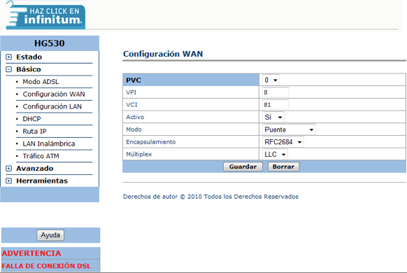 jufi telecomunicaciones: configuracion de modem telmex en modo puente