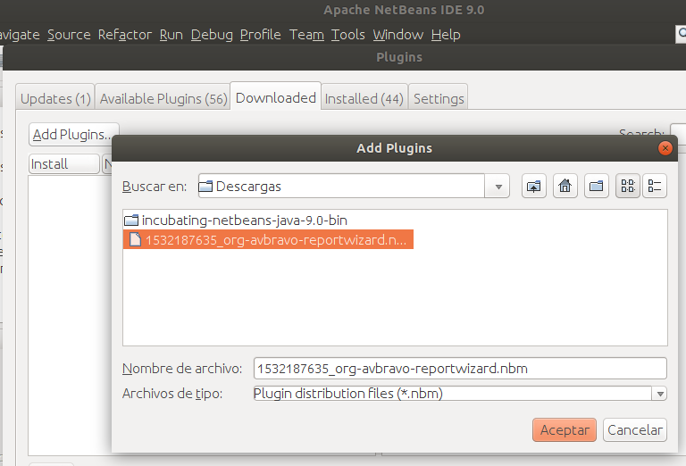 reportwizard en NetBeans 9.0