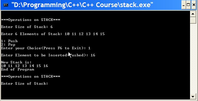 PROGRAM TO PERFORM PUSH AND POP OPERATIONS ON STACK: - PROGRAMMING
