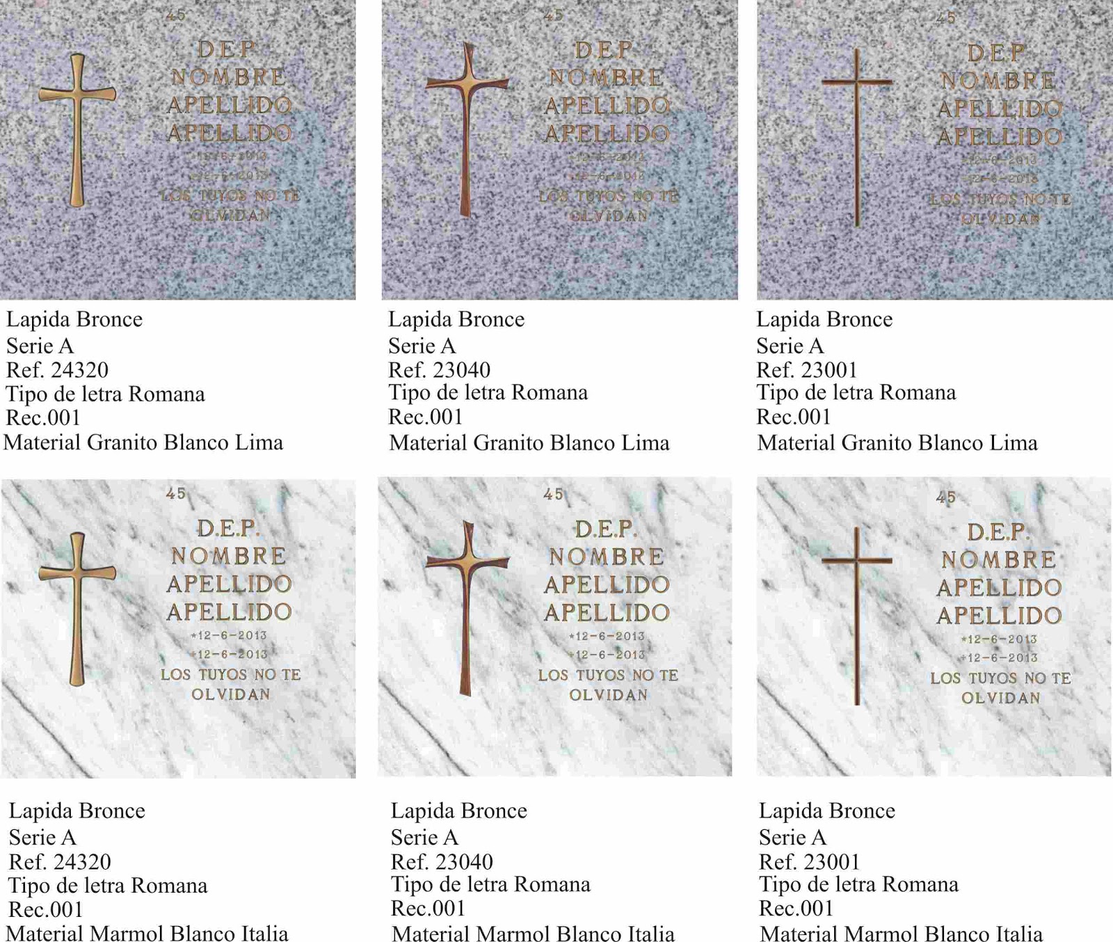 lapidas-ho.blogspot.com: Catalogo de Lapidas