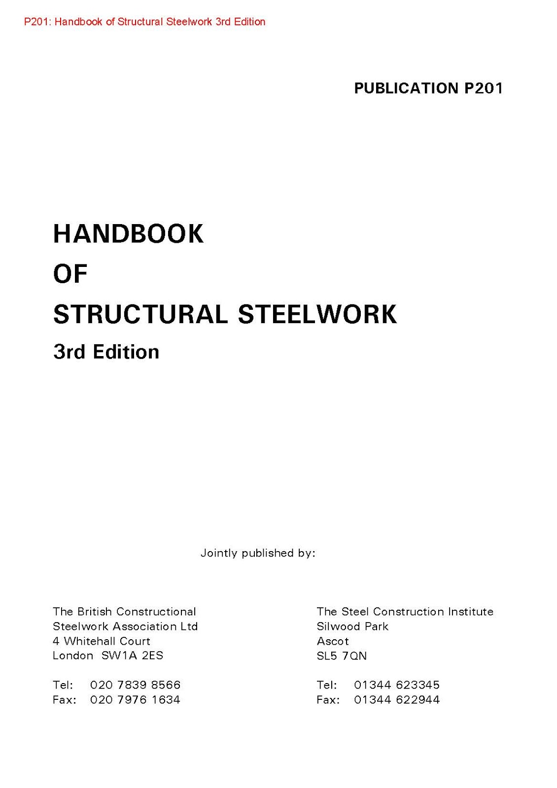 HandBook of Structural SteelWork (3rd Edition)