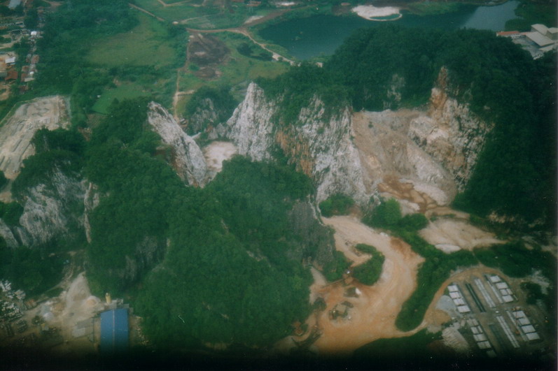Caving in SE Asia: Aerial views of Gunung Lanno and Rapat, Perak