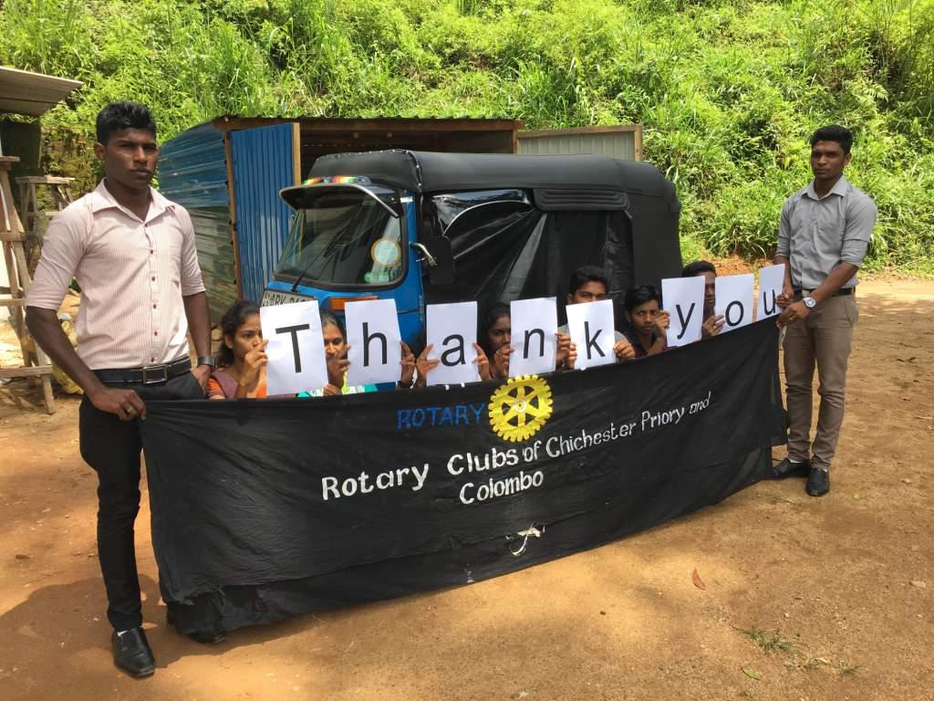 Rotary Club of Colombo: Three Wheeler for Tea Leaf Vision Maskeliya