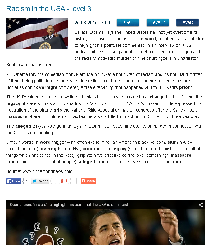 English Elda: News in levels