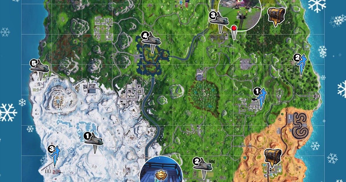 Fortnite Season 7, Week 5 Challenges Cheat Sheet Map | Starting Land