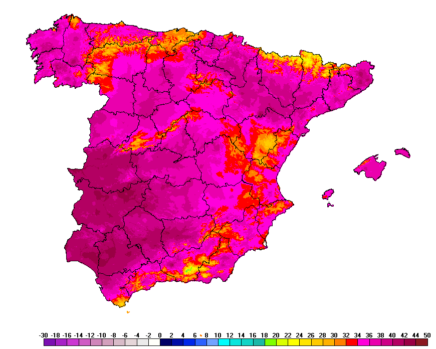 Mapas y gráficos climatológicos: Olas de calor y de frío en España ...