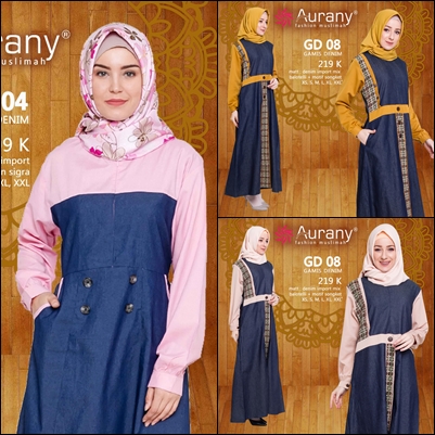 KOLEKSI TERBARU GAMIS DENIM AURANY GD 04,08