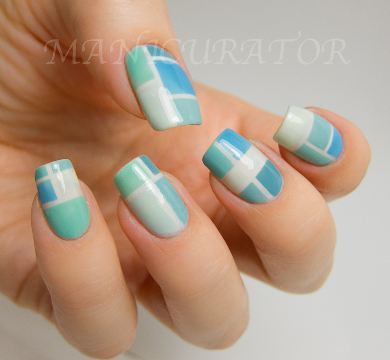 31DC: Day 21 - Inspired by a Color (color block nail art)